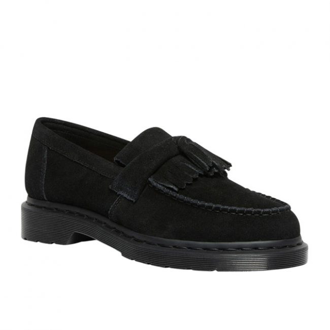 Dr Martens Adrian Mono Tassel Loafer - Black Suede | Hemley Store Australia